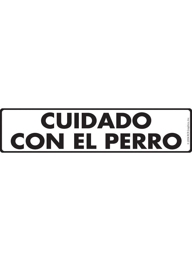 Cuidado Con El Perro (Beware of Dog) Sign or Sticker (12" x 3") | Signs ...