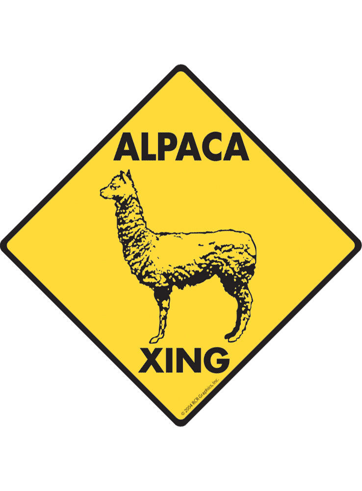 Alpaca Xing (Crossing) Animal Signs or Sticker | Signs With An Attitude