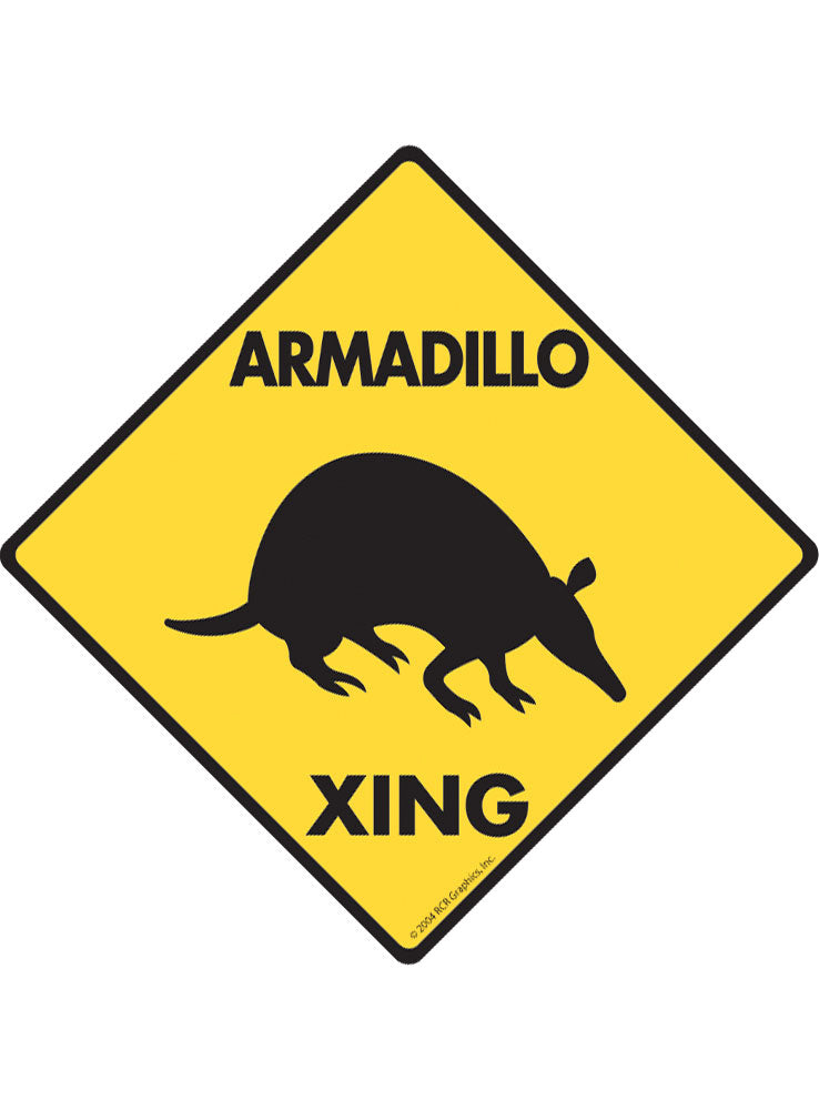 Armadillo Xing (Crossing) Animal Signs or Sticker | Signs With An Attitude