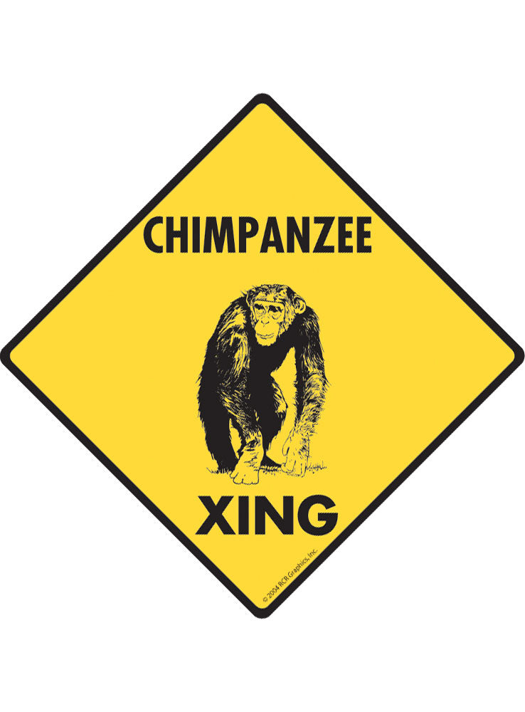 Chimpanzee Xing (Crossing) Animal Signs or Sticker | Signs With An Attitude