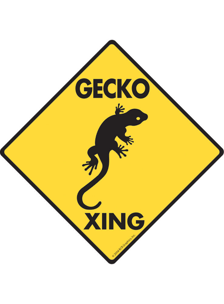 Gecko Xing (Crossing) Reptile Signs or Sticker | Signs With An Attitude