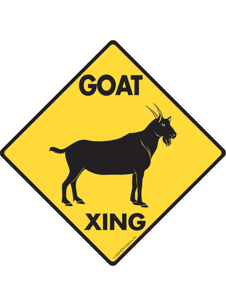 Goat Xing (Crossing) Animal Signs or Sticker | Signs With An Attitude