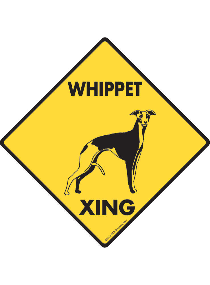 Whippet Xing (Crossing) Dog Signs or Sticker | Signs With An Attitude
