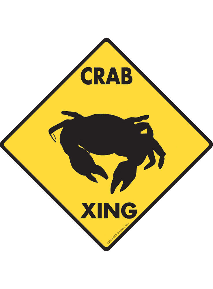 Crab Xing (Crossing) Animal Signs or Sticker | Signs With An Attitude