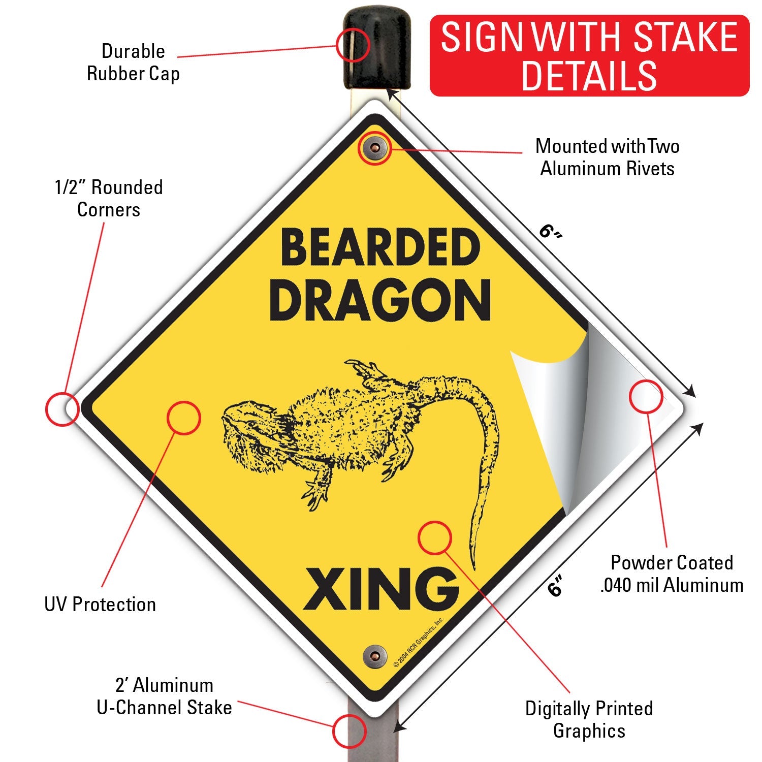 Bearded Dragon Xing (Crossing) Reptile Signs or Sticker | Signs With An ...