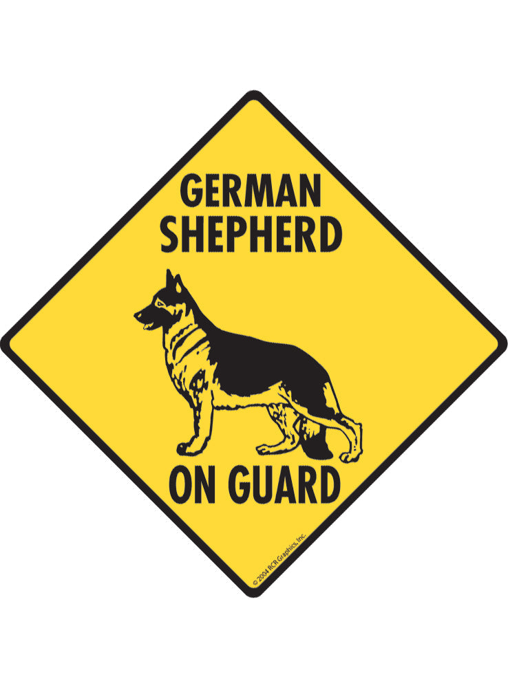 German Shepherd On Guard Dog Signs or Sticker | Signs With An Attitude